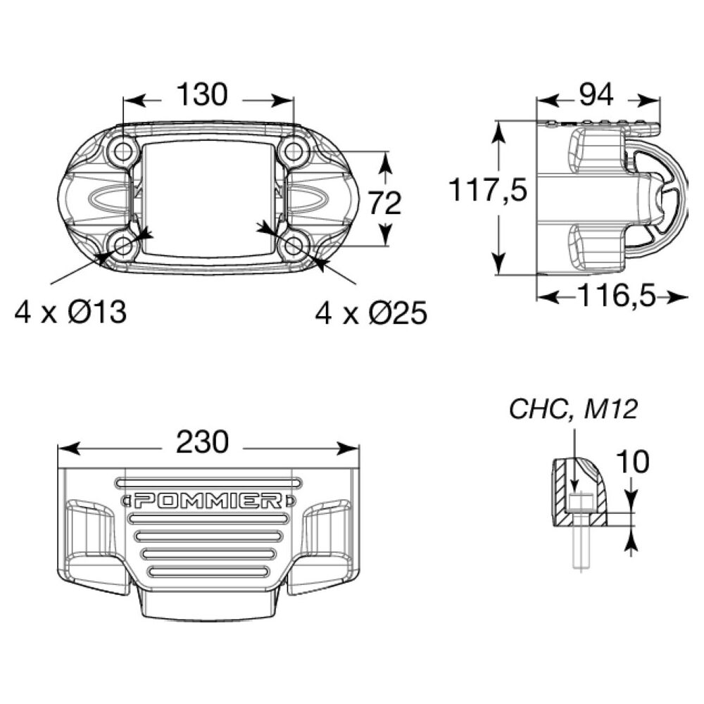 Pommier s-roll with 1 roll - horizontal - zinc-plated (1834468 ...