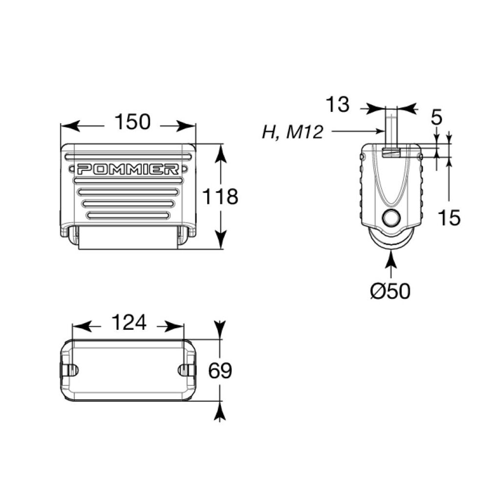 Pommier s-roll with 1 roll - compact - horizontal - galvanised (1834467 ...