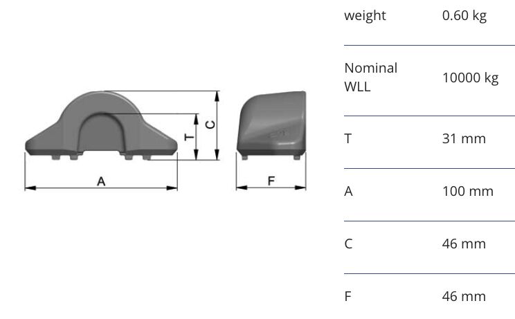 RUD welding block VASK - 10t - for lifting eye VRBS (79920079760), RUD ...