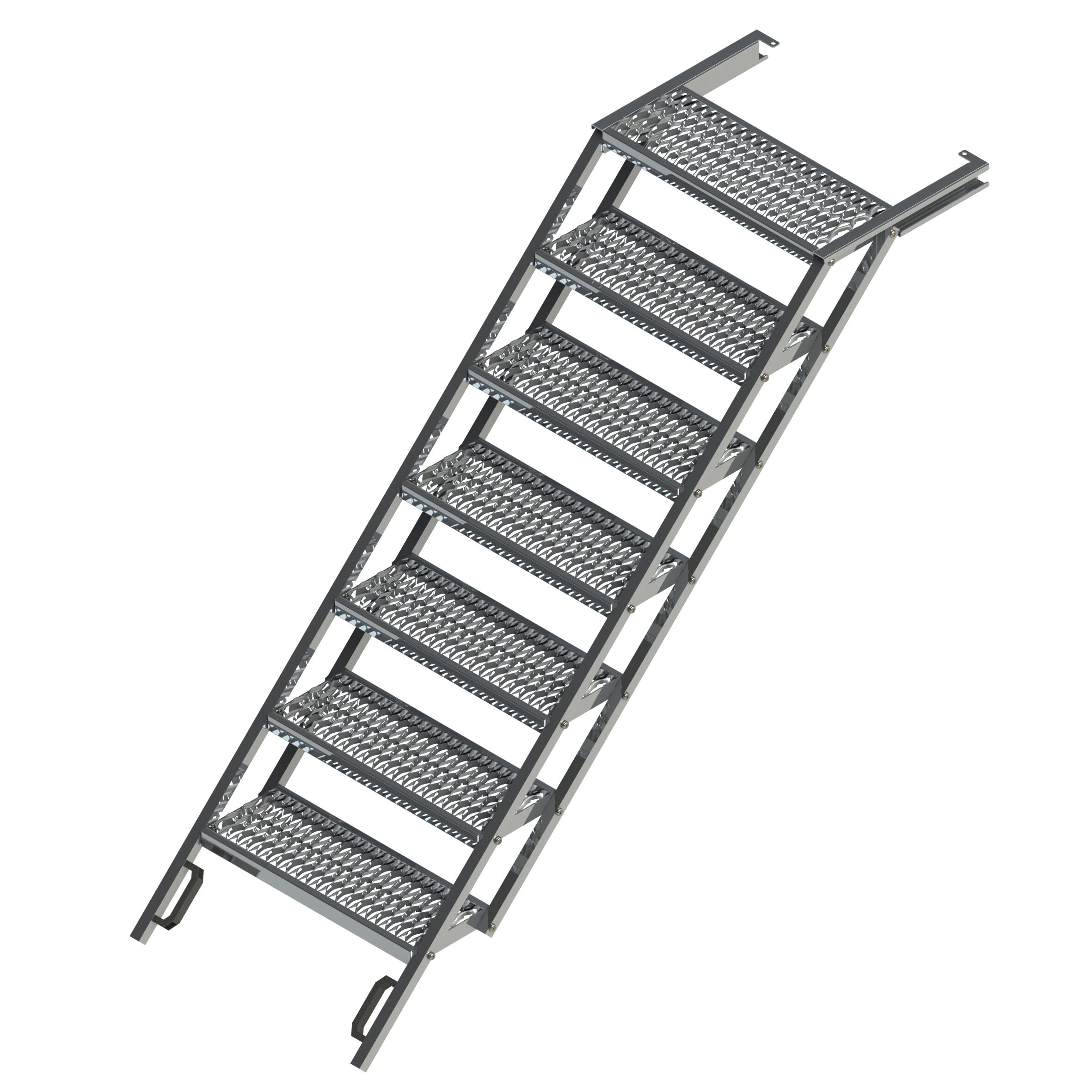 PWP pull out ladder - 7 steps - 2462 x 705 mm (LxW) - aluminum (1341205 ...