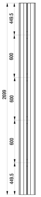PWP PWP edge profile harmonica door - 4 hinges - 2699 mm - aluminum ...