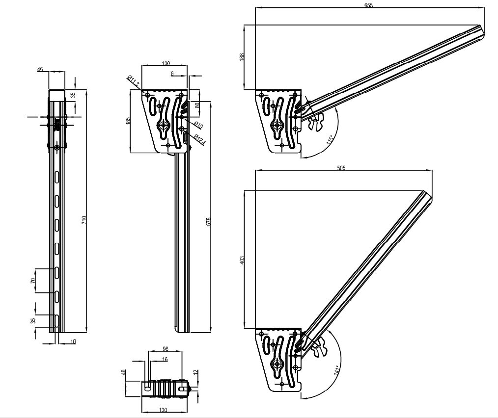 Takler side protection support 710 mm high - foldable with direct ...