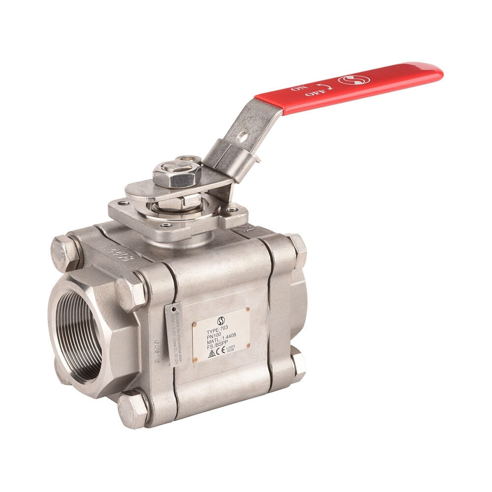 Sferaco ball valve stainless steel 703 3 piece body 3/4" npt bi/bi ...