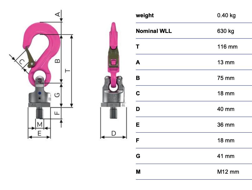 RUD powerpoint PP-S - 0,63t - M12 - 360° draaibaar (79907199430), RUD | Veilig en comfortabel ...