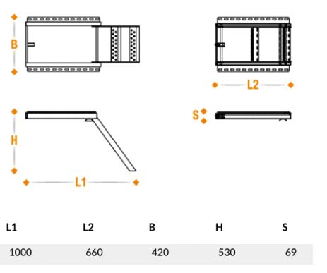 Takler pull out ladder - 2 steps - 660 x 420 mm (LxW) - EZP (1341615 ...