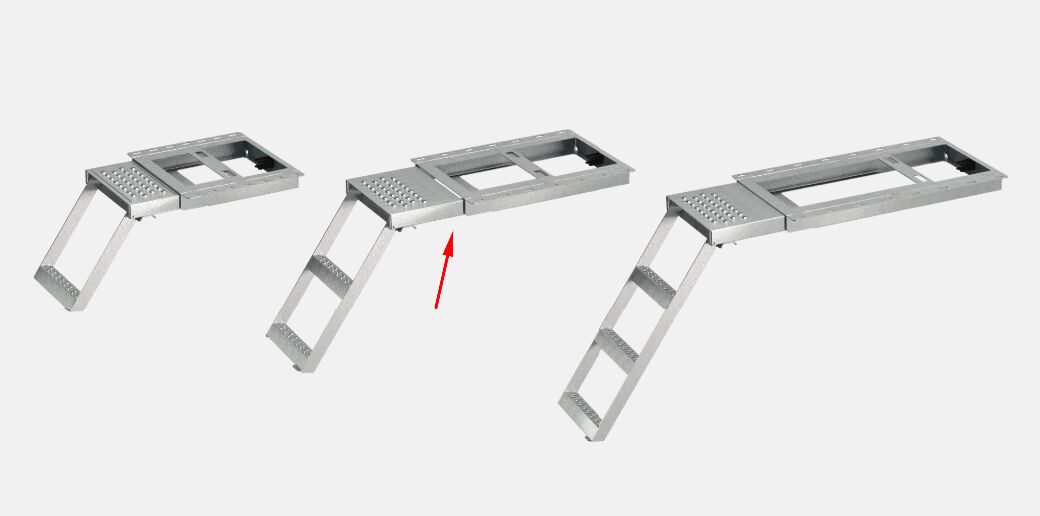 Takler pull out ladder - 2 steps - 654 x 420 mm (LxW) - with platform ...