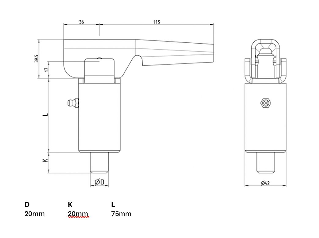 Rhiwa Quality outrigger lock - pin Ø 20 mm (1650521), Rhiwa Quality ...