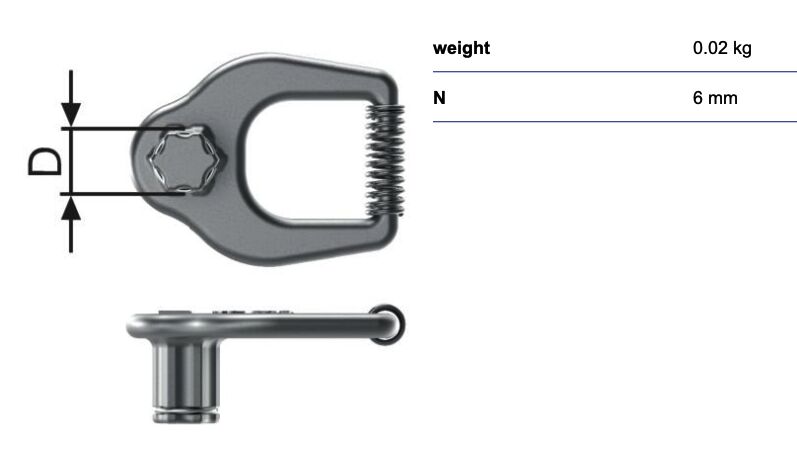 RUD key SW 6 - with spring - for VRS-M6/M8/M10 (79839867790), RUD ...