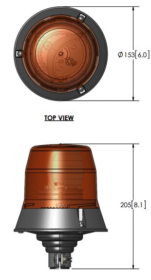 Rhiwa Quality rotating beacon 400 series - excl. light - din-pole ...