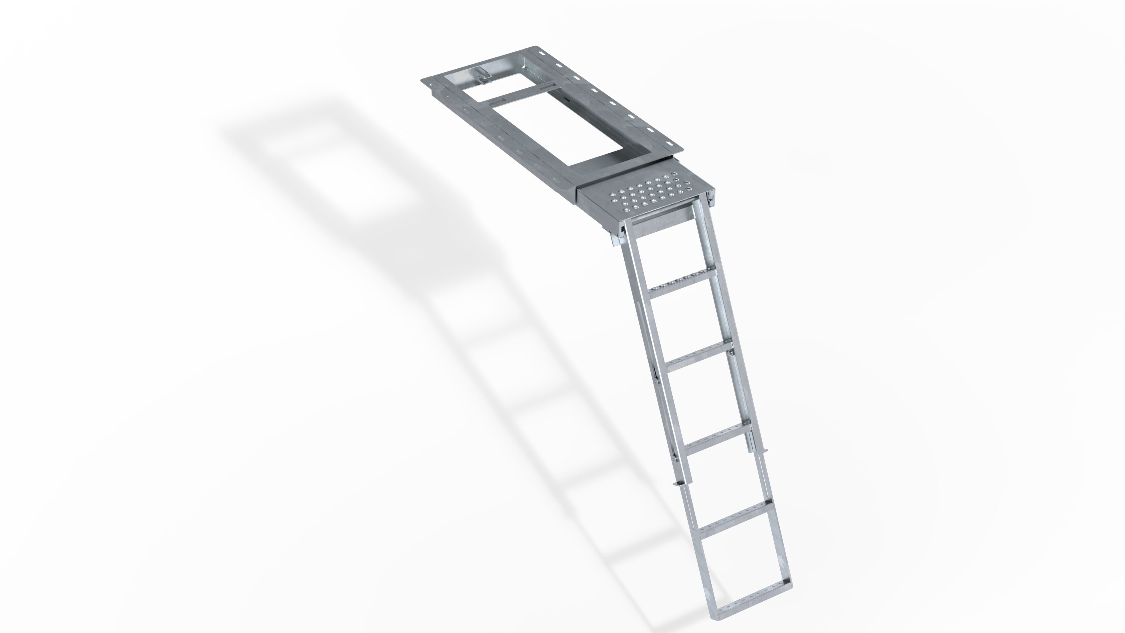 Takler pull out ladder - 3/5 steps - 790 x 420 mm (LxW) - with platform ...