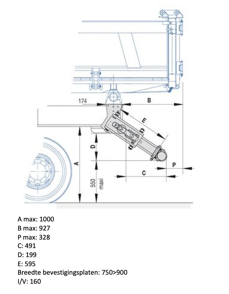 Pommier bumper BAB - hydraulic angle retractable - stroke 491 mm - R58 ...