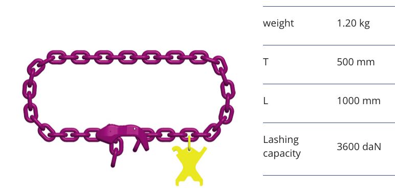 RUD ICE-Lashing chain VSK-KK-6 - LC 3600 daN - length 1000 mm ...