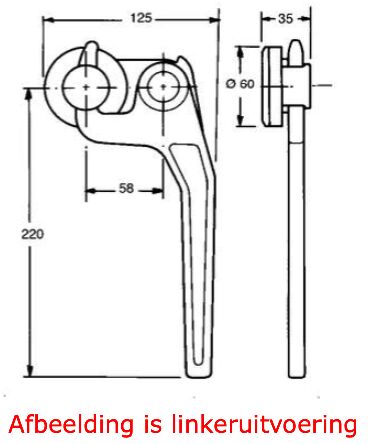 Pommier dropside locking gear - right - incl. keeper - plain steel ...