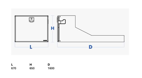 Bawer transpallet box - 670 x 650 x 1600 mm (WxHxD) - BPC - with ...