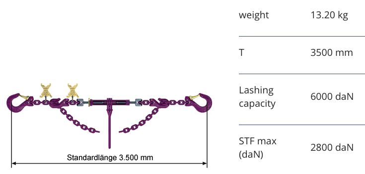 RUD ICE-Lashing chain Classic VSK-8 - LC 6000 daN - STF 2800 daN - with ...