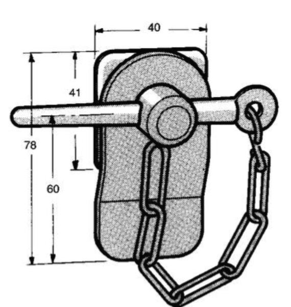 Pommier dropside lock - with pin on chain - plain steel (1141370 ...