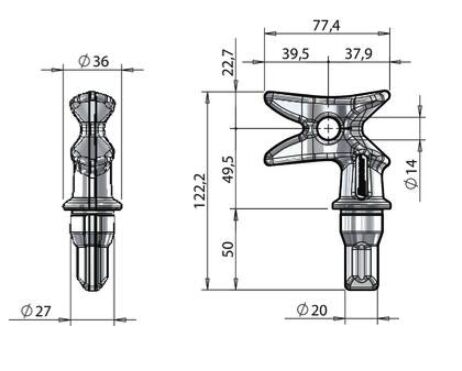 Pommier locking gear clasp - model PS4 - for locking Ø 27 mm ...
