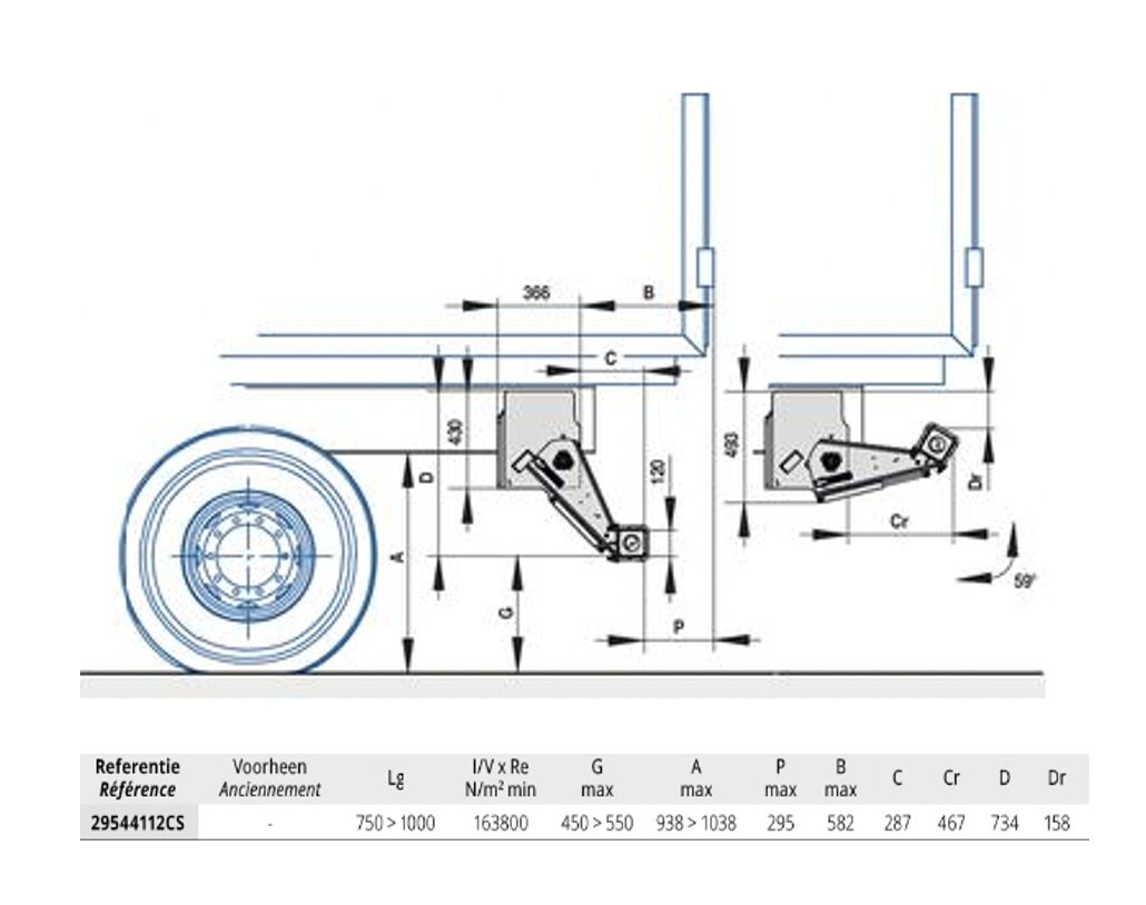 Pommier bumper XLIFT P41CS - manual liftable - 287 mm - high plate ...