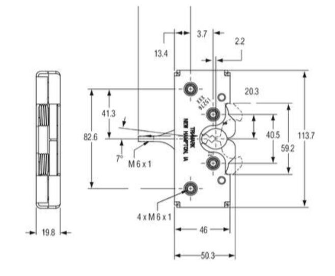 Pommier car door lock recessed - with rotor lock- right - zinc-plated ...