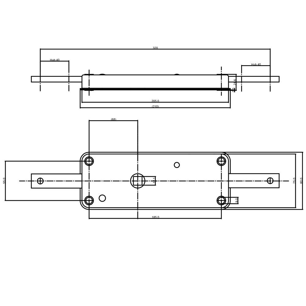 Rhiwa Quality espagnolette lock large - left - black EPD (1211112 ...