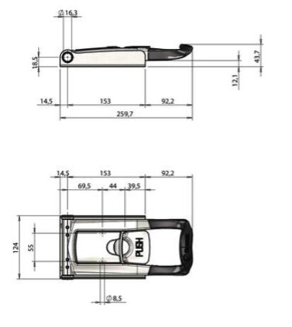 Pommier handle Torseo push - for locking Ø 16 mm - stainless steel ...