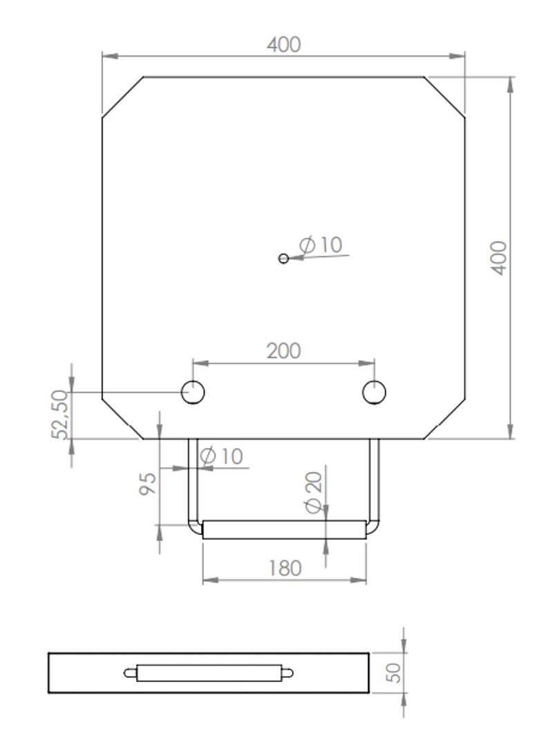 Rhiwa Quality outrigger pad 400 x 400 x 50mm - with beveled corners ...