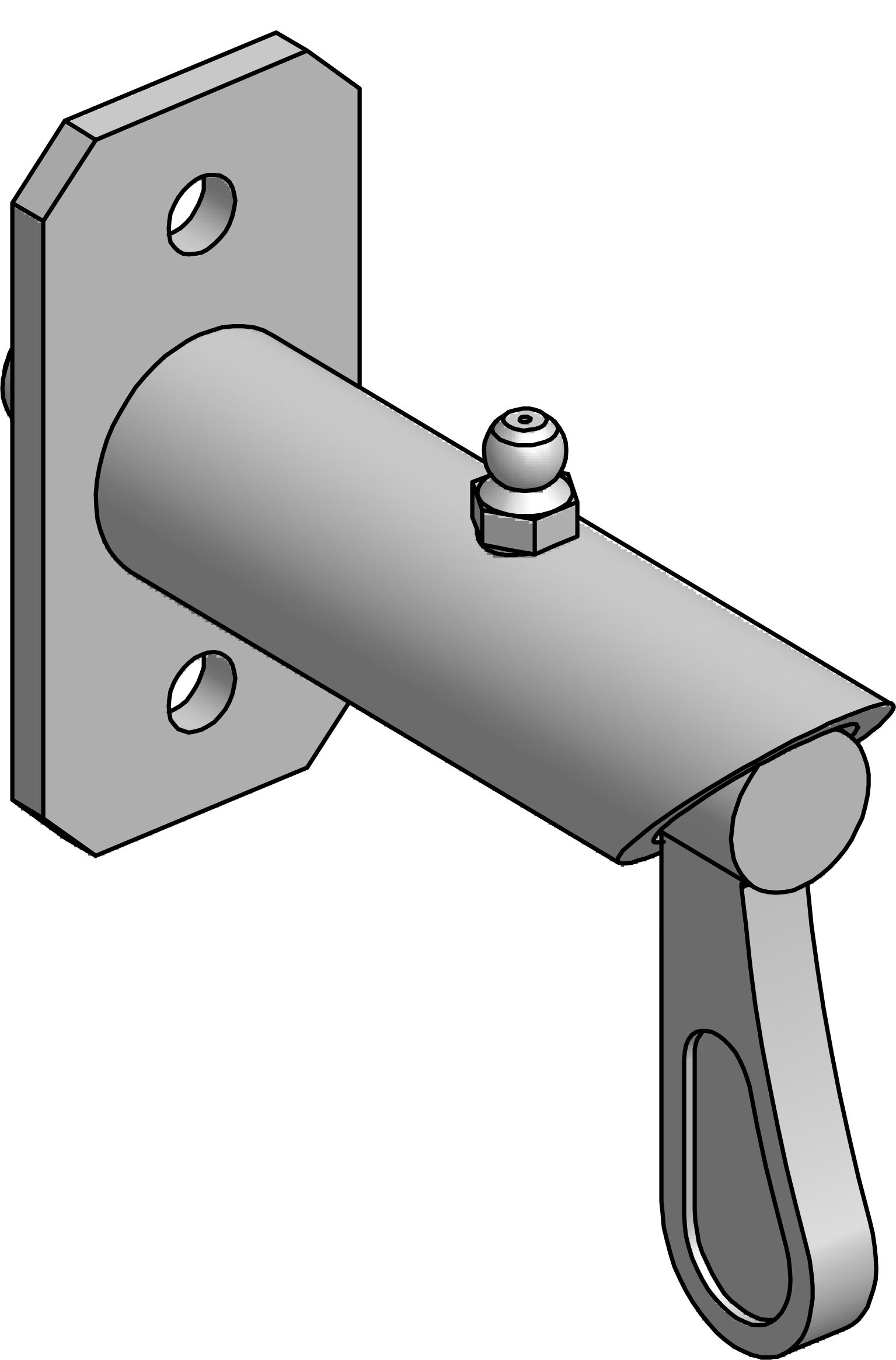 PWP draw latch - with plate and grease nipple - zinc-plated (674340009), PWP | Vehicle ...