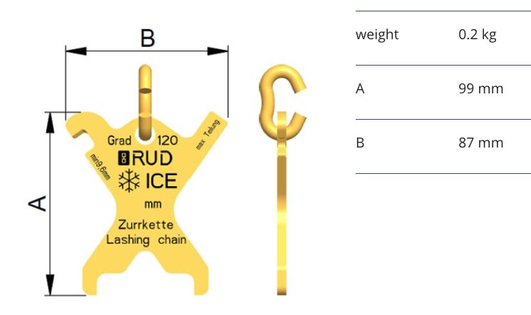 RUD IVSK-KZA-10 plaquette d'identification ICE - pour chaîne d'arrimage ...