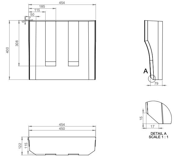 Parlok vertical mudguard 450 x 400 mm (WxH) - HDPE (1409911), Parlok ...