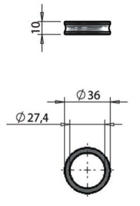 Pommier guide ring - for locking Ø 27 mm - stainless steel (1201732 ...