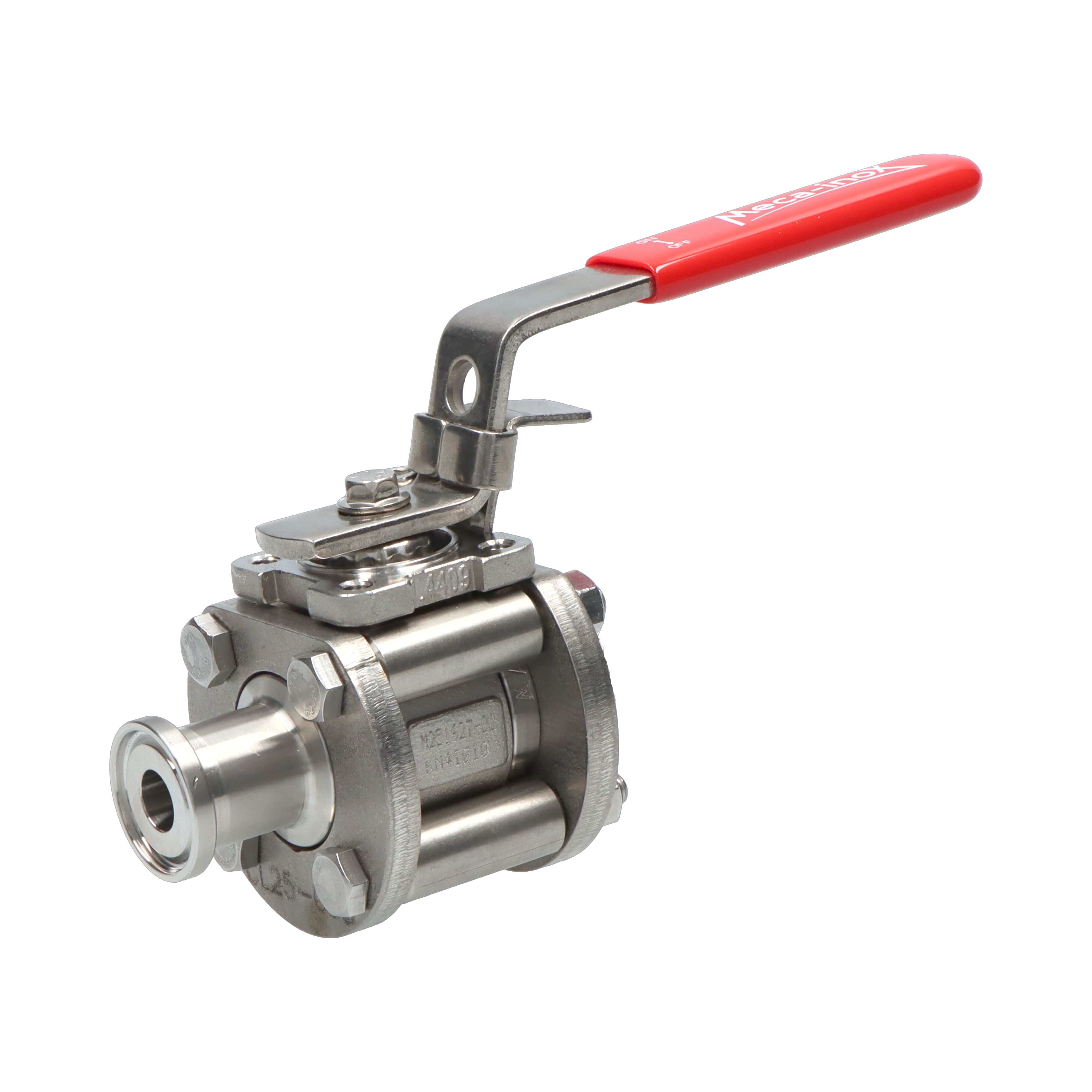 Meca-Inox ball valve PN4 PI40/PR50 2" Tri-clamp acc. to ASME BPE ID 38 - F 64 mm - 50,8 x1,65 mm ...
